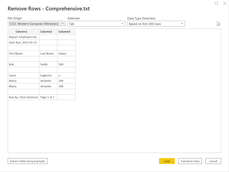 Using The Remove Rows Function In Power Query Editor