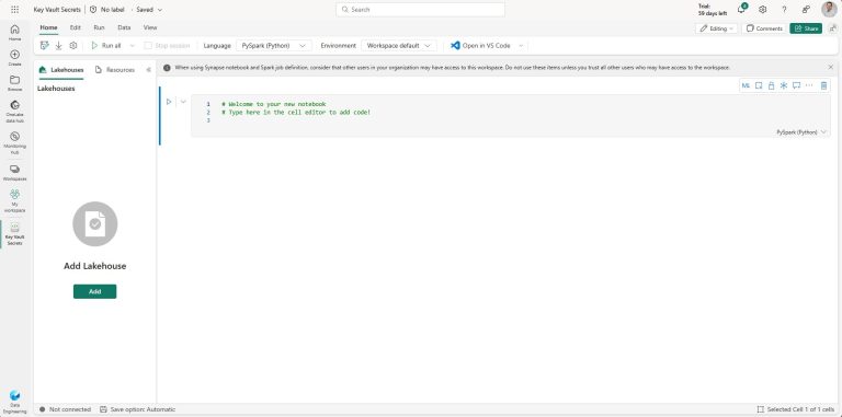 Secrets in Azure Key Vault with Fabric Notebooks