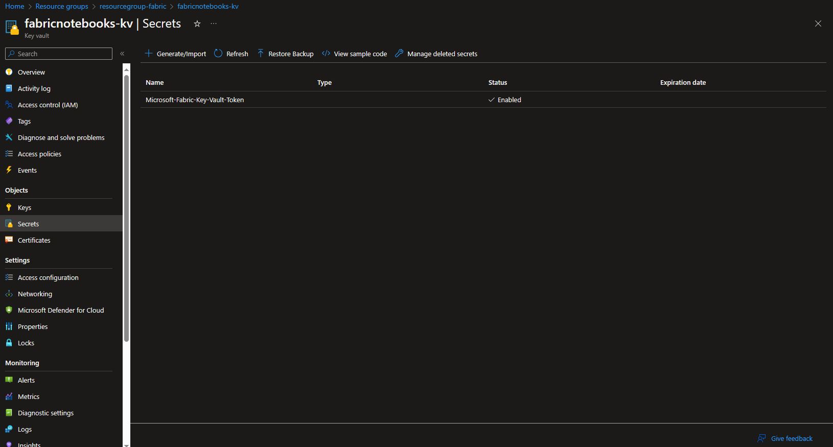 Reading and Writing Secrets in Azure Key Vault Using Microsoft Fabric ...